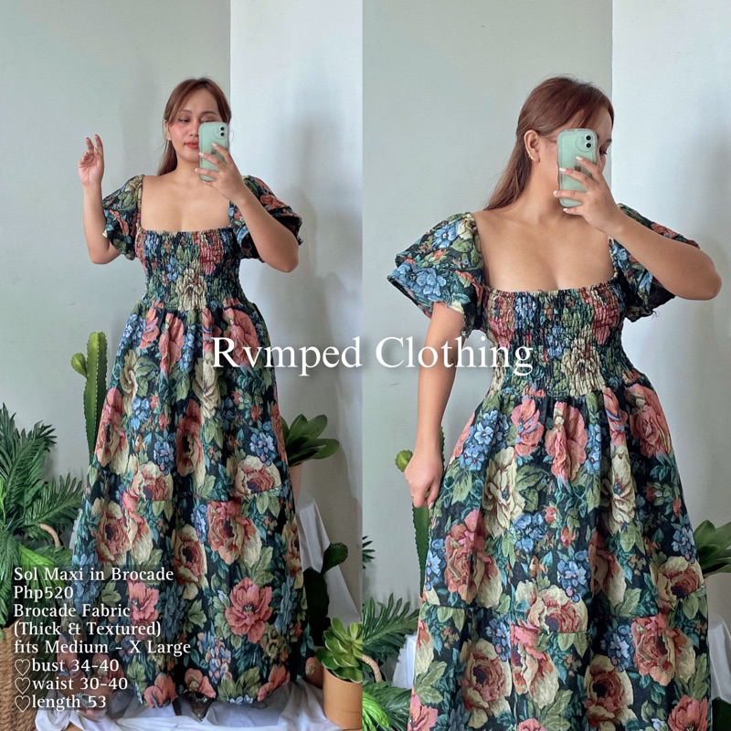 RVMPED Sol Maxi in Brocade Fabric | Shopee Philippines