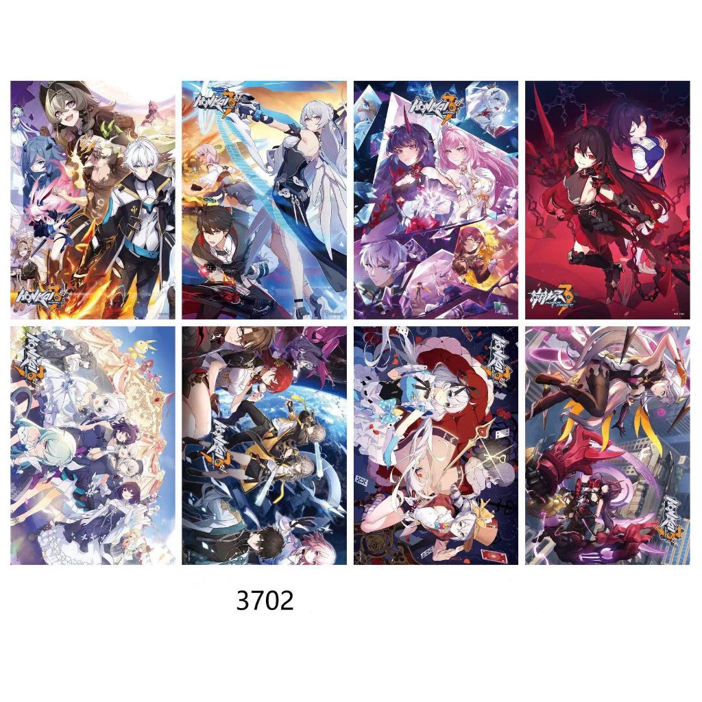 HONKAI IMPACT 3rd 8 PIECES POSTERS A3 Size | Shopee Philippines