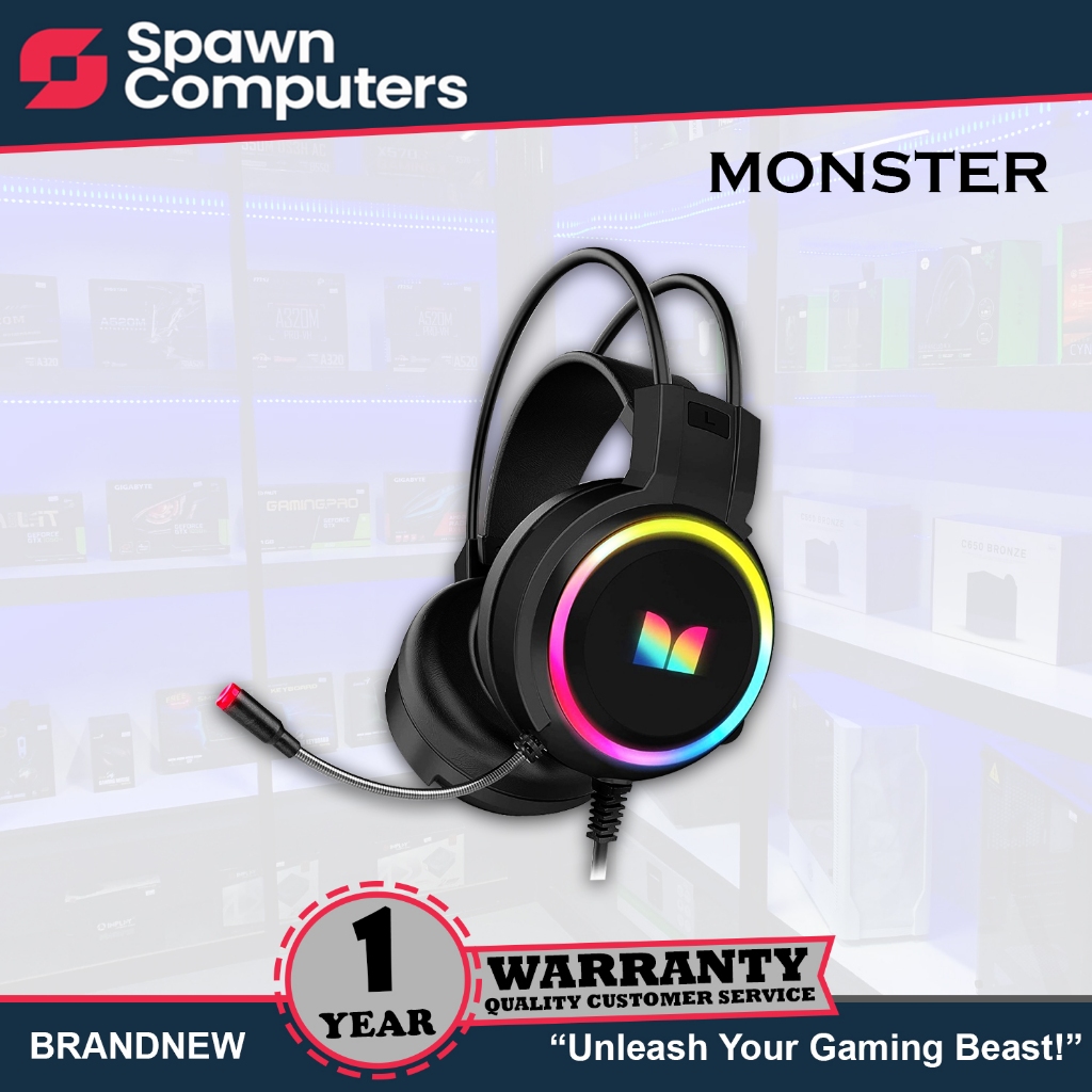 Monster USB Gaming Headset | Led Light | Shopee Philippines