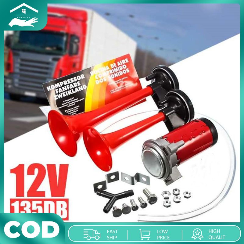 300DB 12v/24v super loud air horn double horn truck train car kit ...