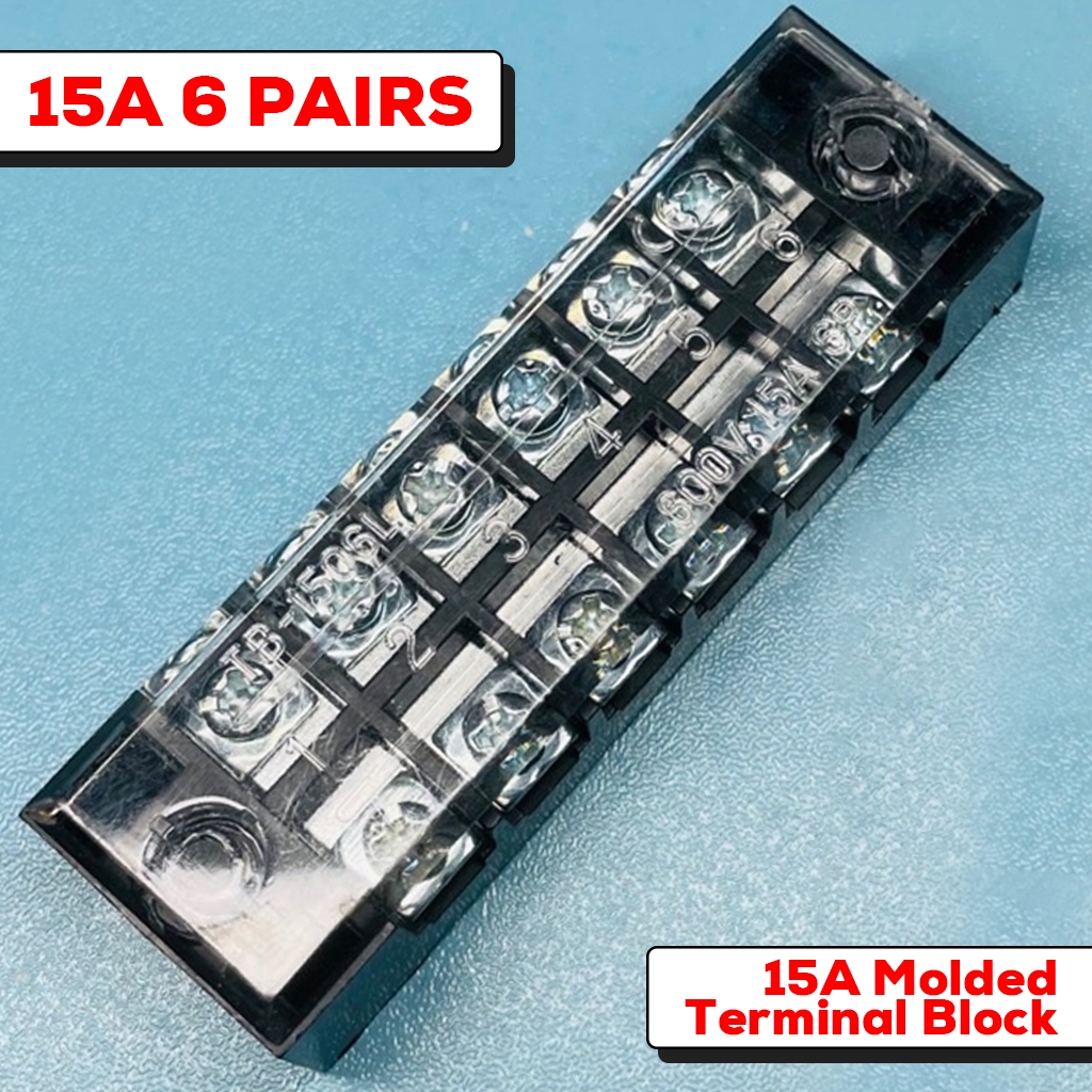🟨15A Terminal Block Molded Type Electrical TB-1506 15A 600V 6 PIN🟨 ...