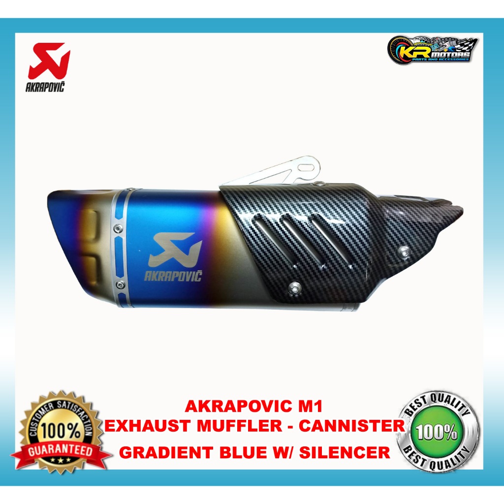 Exhaust Muffler Cannister Akrapovic M1 Universal for Pipe 38-51mm Plug ...