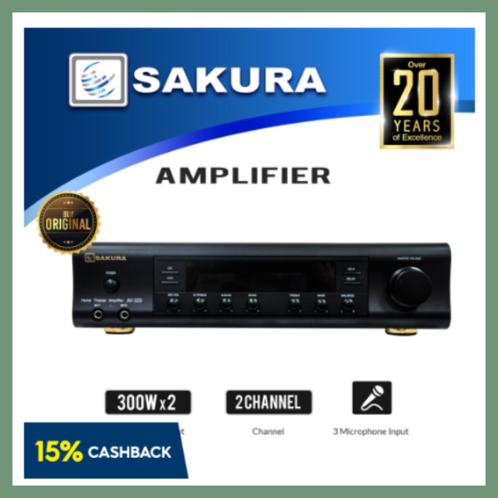 Sakura AV-325 150W X 2 Home Theater Amplifier (Black) | Shopee Philippines