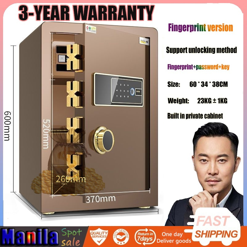 60CM cod safe electronic digital fingerprint metal safe cash deposit ...