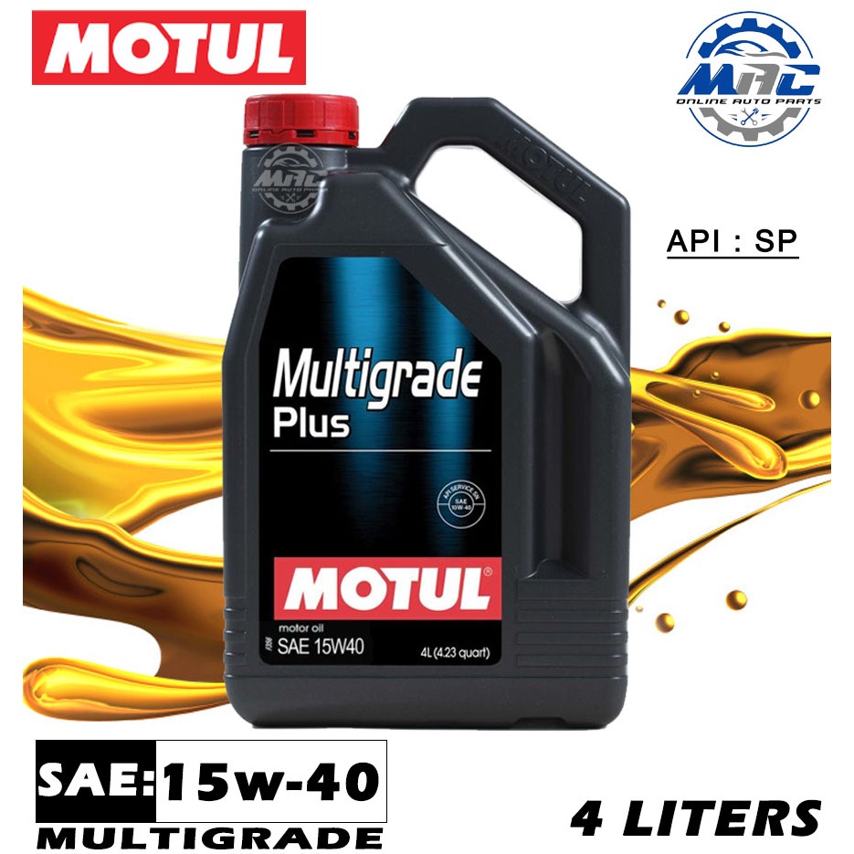 MOTUL MULTIGRADE PLUS 15W-40 4 Liters GASOLINE ENGINE OIL | Shopee ...