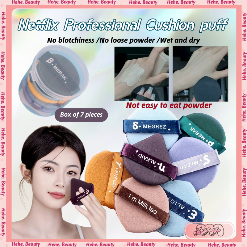 7PCS/BOX Foundation Puff Non-latex Dry Wet Cream Air Powder Puff Soft ...