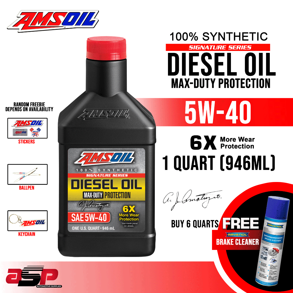 AMSOIL 5W-40 Signature Series Max-Duty 100% Synthetic Diesel Oil ...