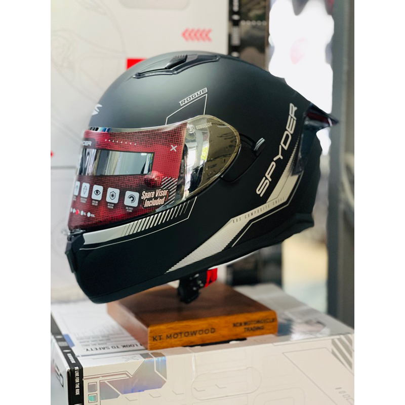 SPYDER ROGUE SOB Full-Face Dual Visor Helmet w/ Free Clear Visor ...