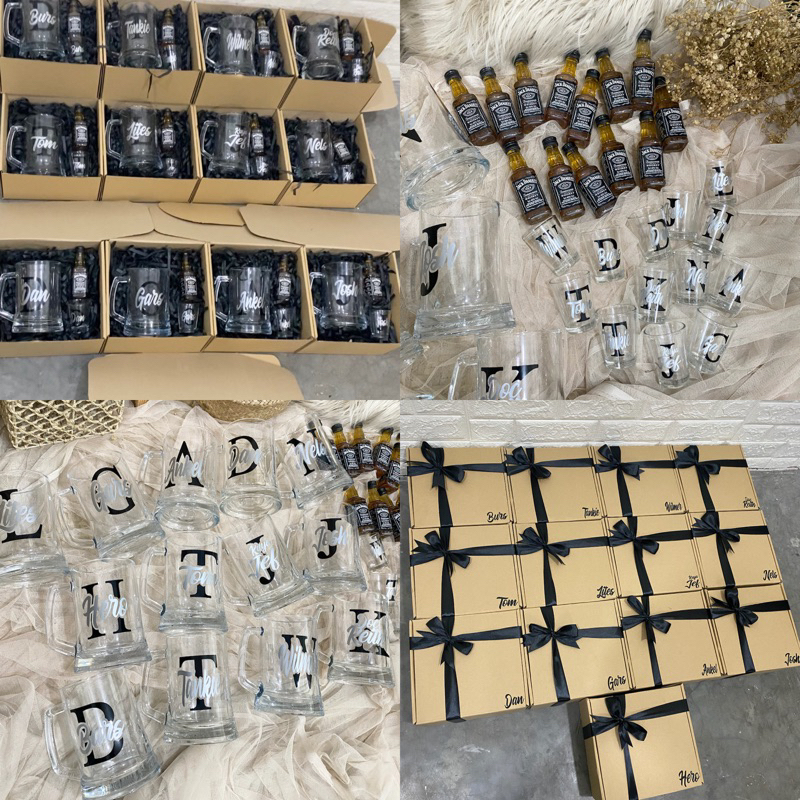 Personalized Beer Mug & Shot Glass with Jack Daniel’s/Red Label Gift ...