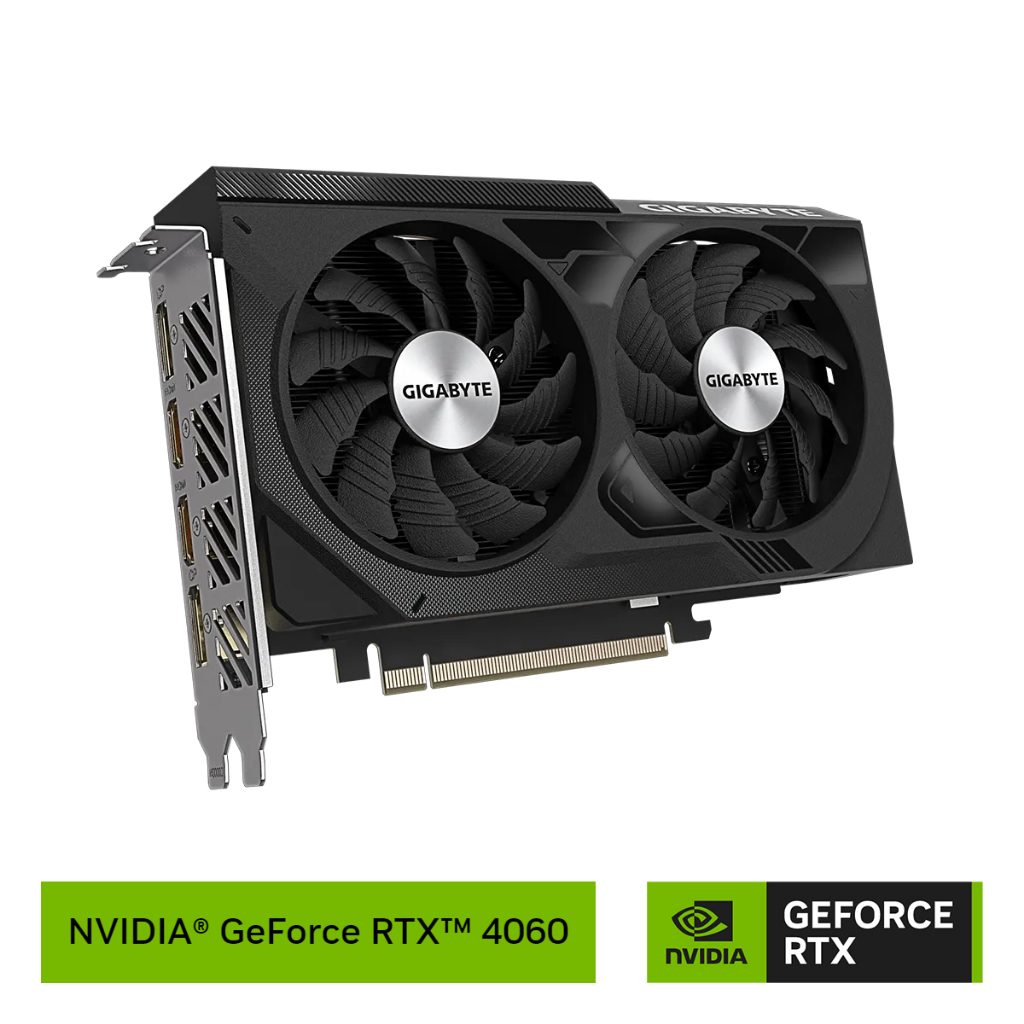 Gigabyte NVIDIA® GeForce RTX™ 4060 GV-N4060WF2OC-8GD WindForce OC 8GB ...