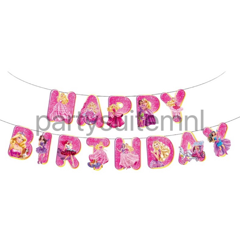 Barbie Theme Happy Birthday Banner/ Banderitas Decoration | Shopee ...