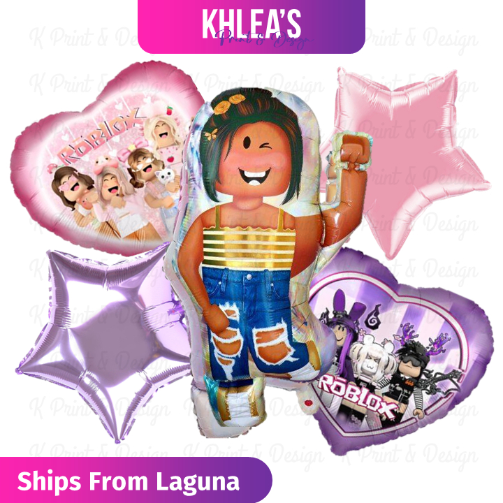 5pcs. Robloxs Girl Heart Birthday Party Theme Balloons Roblox | Shopee ...