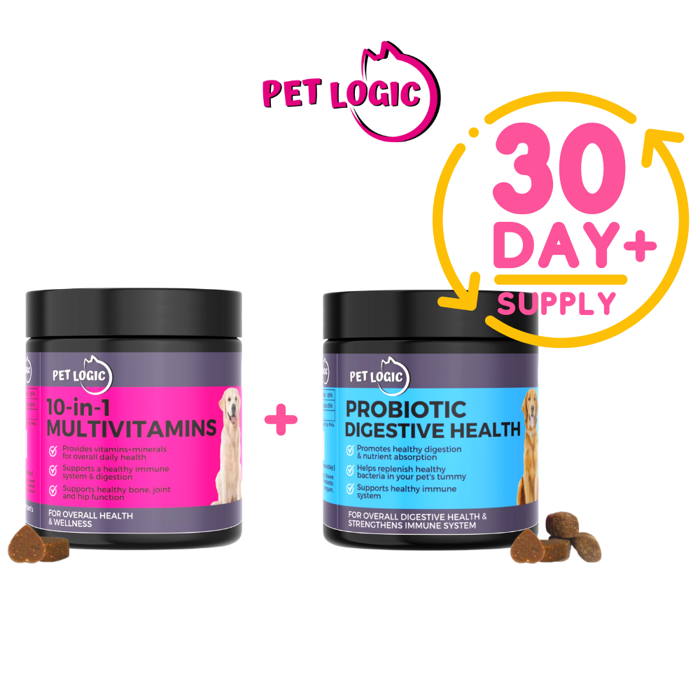 Pet Logic 10-in-1 Multivitamins + Probiotic Digestive Dog & Cat Treats ...