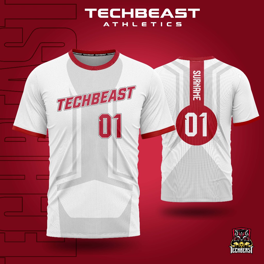 Arctic Red T-shirt Full Sublimation Jersey Techbeast ( CUSTOM NAME + NUMBER ) | Shopee Philippines