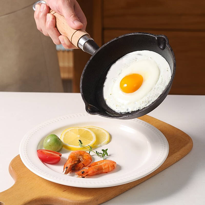 LIGHTING­8 Colorful Non Stick Egg flat Frying Pan and Silicone Handle ...