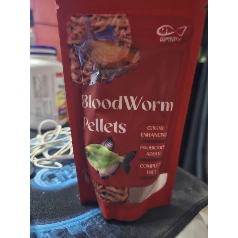 infinity bloodworm pellets 100g aquarium fish high protein coloration ...
