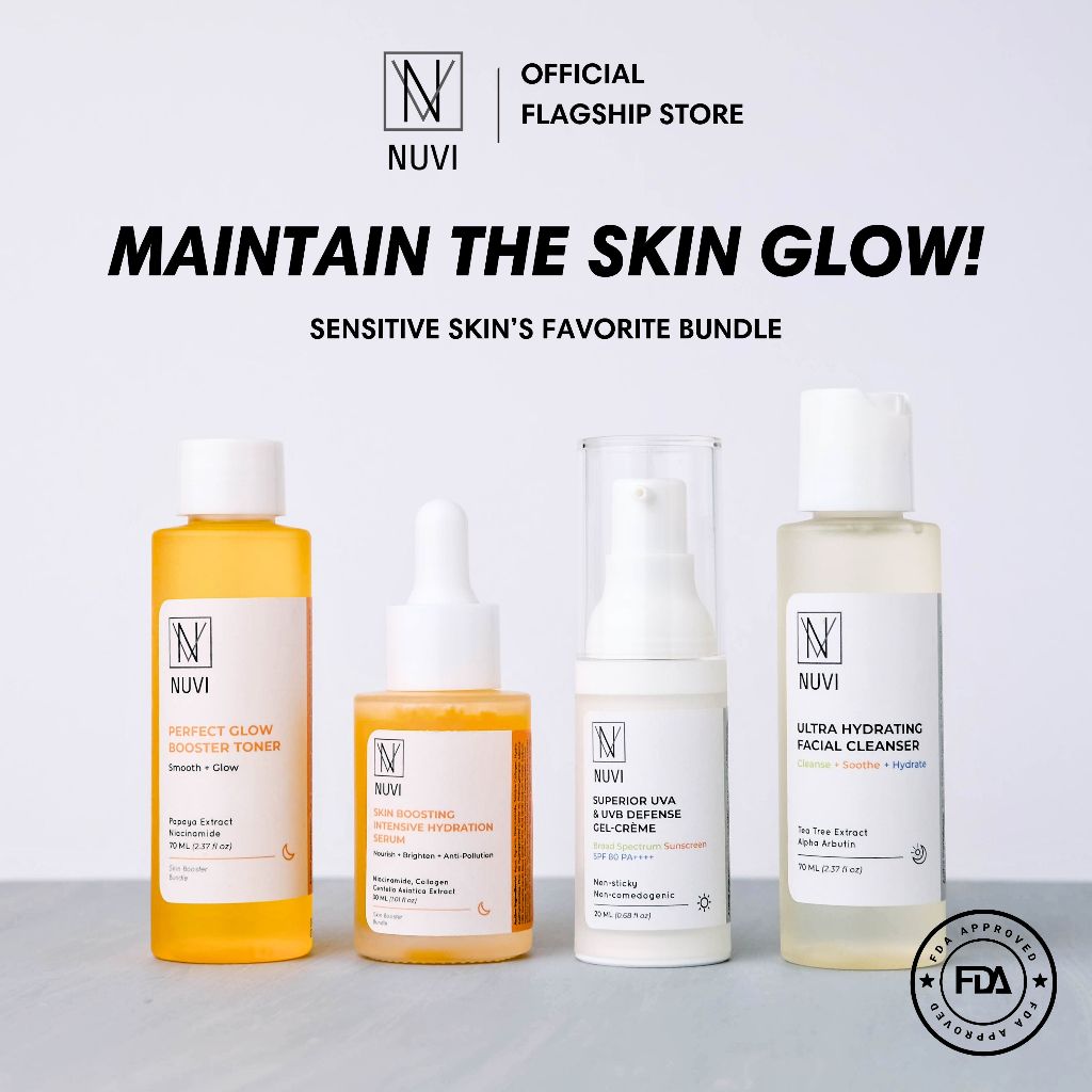 NUVI Skin Booster Bundle [Sensitive Skin Care, Maintenance Skin Care ...