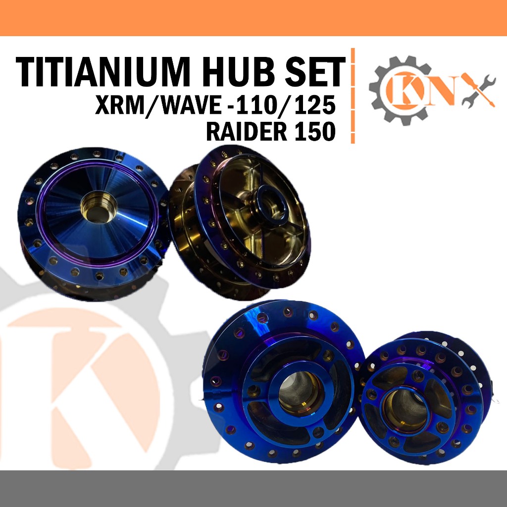 Mugen Titanium Blue Hub set Front and Rear XRM/Wave/RAIDER150 | Shopee ...