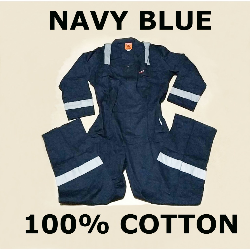 NAVY BLUE WORKING UNIFORM 100% COTTON SAFETY COVERALL CONSTRUCTION ...