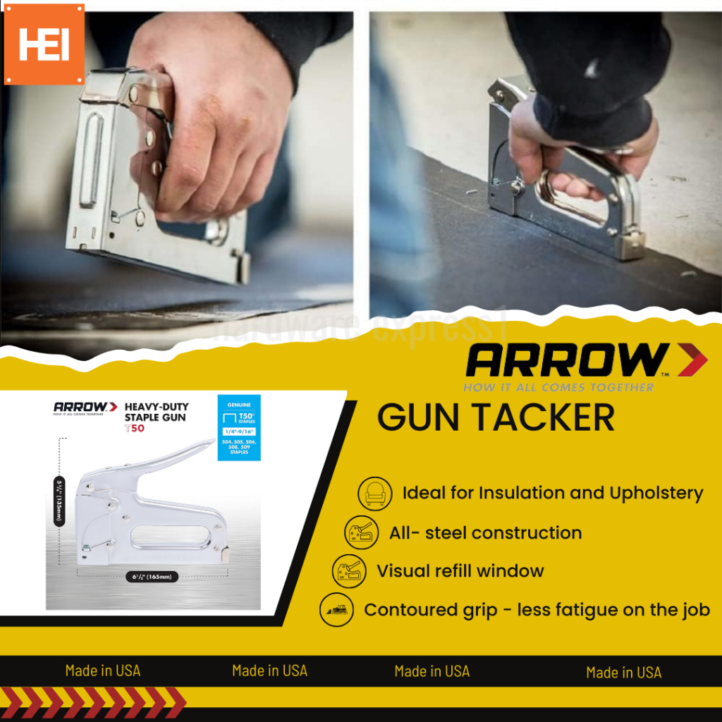 ARROW Gun Tacker T-50 Heavy Duty (Made in USA) | Shopee Philippines