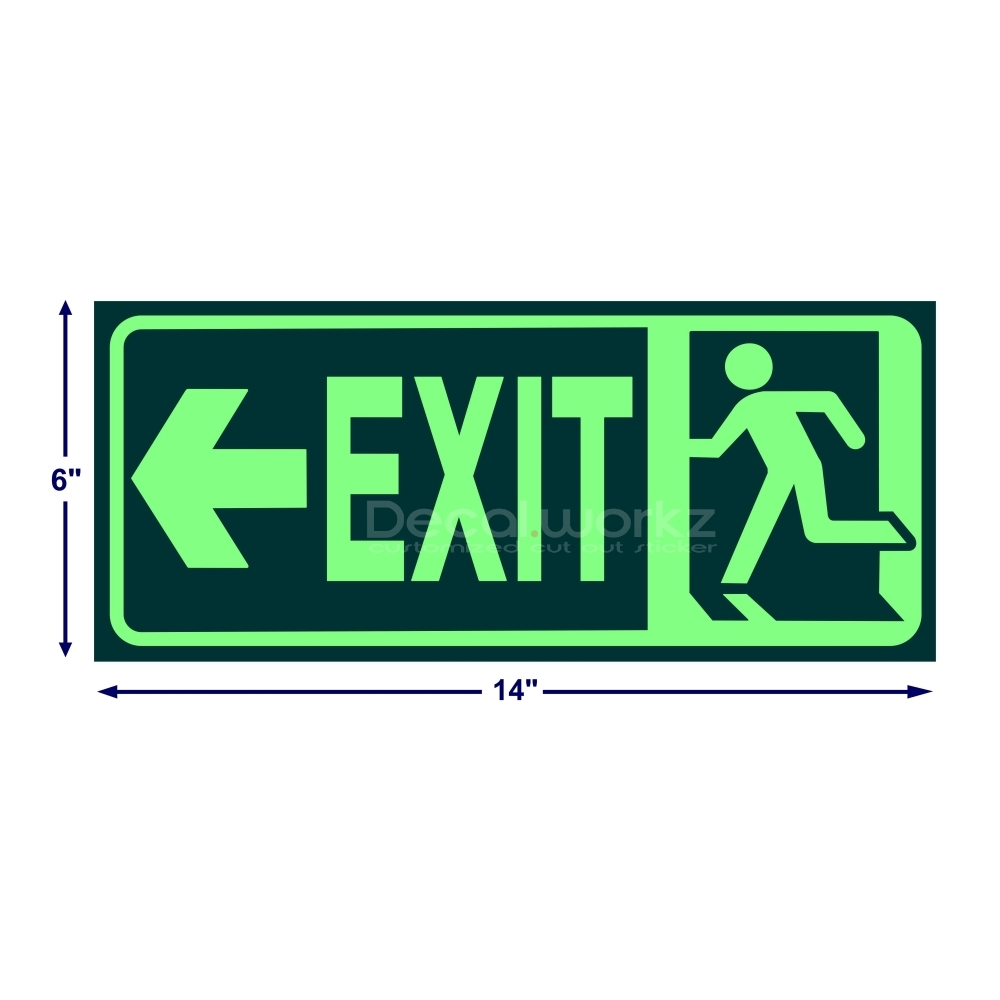 New Luminous EXIT Arrow Sign Glow in the Dark in 3mm. Sintra Board ...