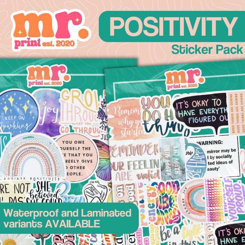 50 PCS| POSITIVITY MOTIVATIONAL STICKERS SELF LOVE LUGGAGE LAPTOP SELF ...