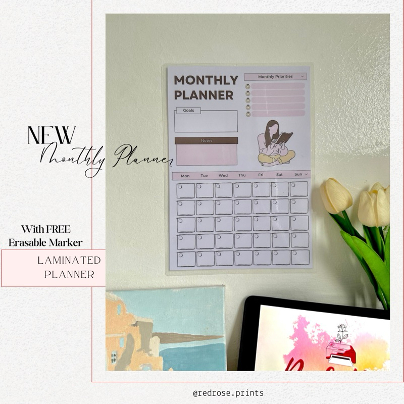 A4 SIZE - MONTHLY Laminated Planner - WITH FREE MAKER | Shopee Philippines