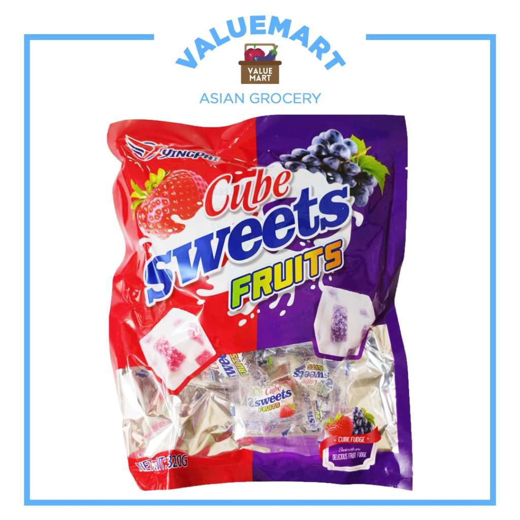 Yingpai Cube Sweets Fruits Fudge Chewy Candies with Fruity Bits - 320g ...