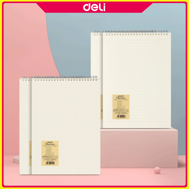 Deli A5/B5/A4 Spiral Notebooks 80 Sheets Horizontal Line/Grid Binder ...