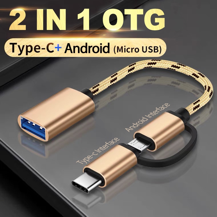 2in1 USB 3.0 OTG Adapter To Micro USB Type C Cable Data Sync Adapter ...
