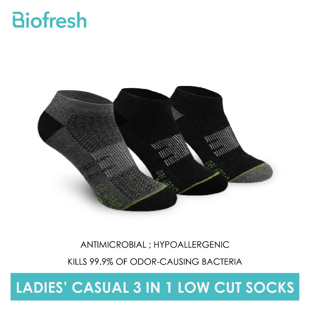 Biofresh Ladies’ Green Tea Cotton Light Performance Low Cut Socks 3 ...