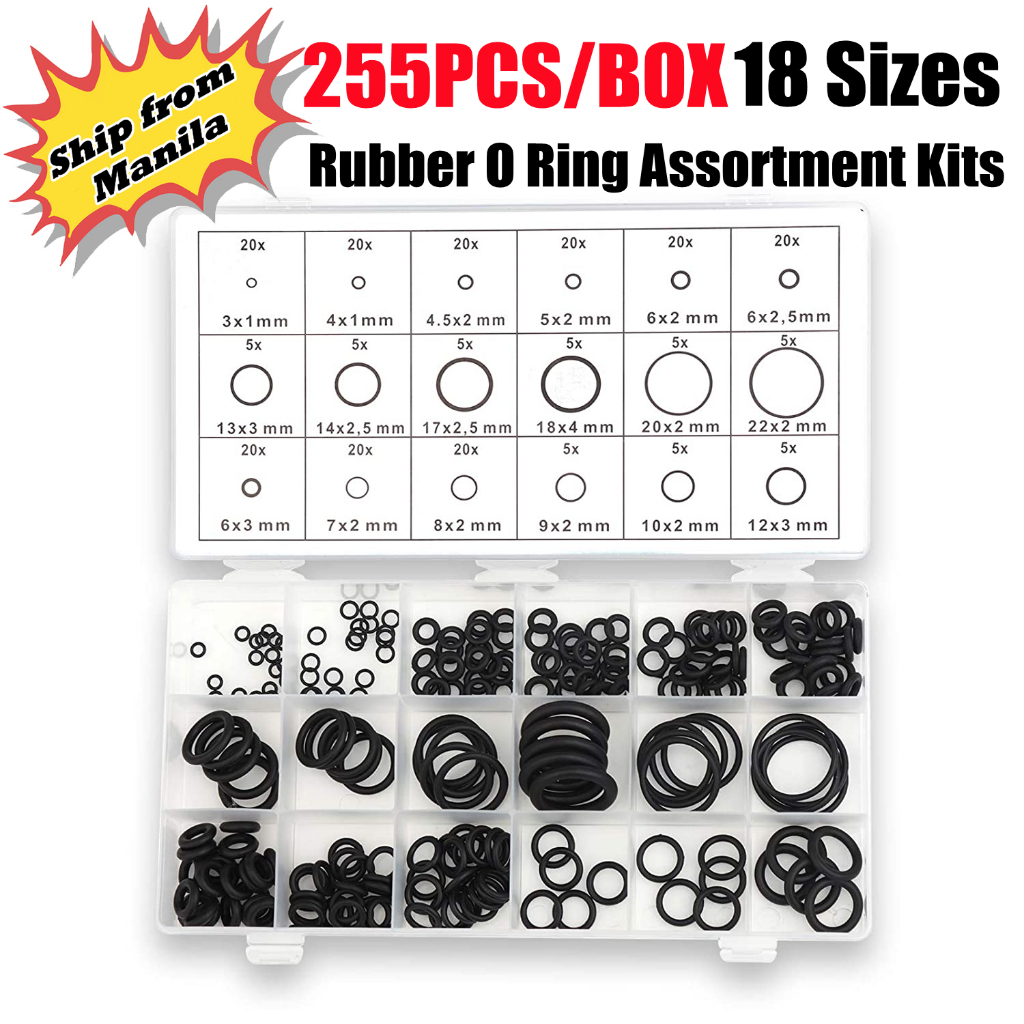 225pcs Rubber O Ring Assortment Kits Sealing Gasket Washers for Car ...