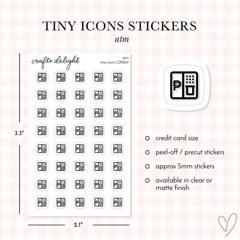 ATM Icons - Minimalist Clear Stickers | Credit Card Size Sheet { by ...