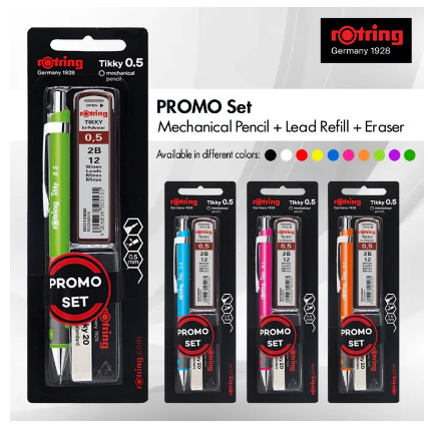 rOtring Tikky PROMO Set - Mechanical Pencil with Lead Refill and Eraser ...