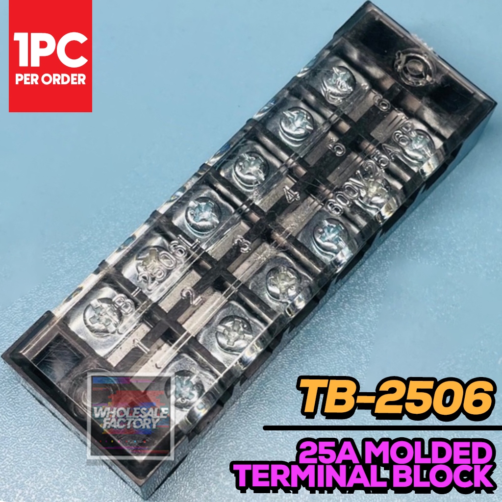 25A Molded Terminal Block TB-2506 25 Ampere 6 Pairs/Pins 600V | Shopee Philippines