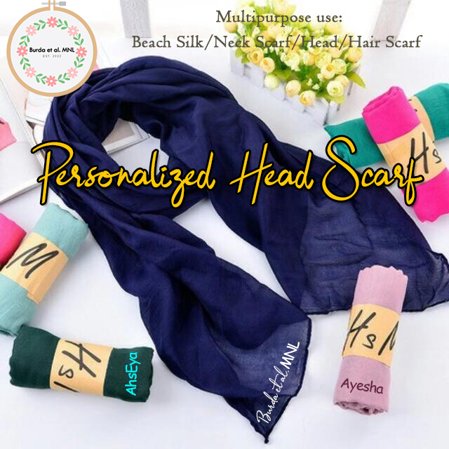 Burda MNL Personalized Multi Purpose Head Scarf / Beach Scarf with ...
