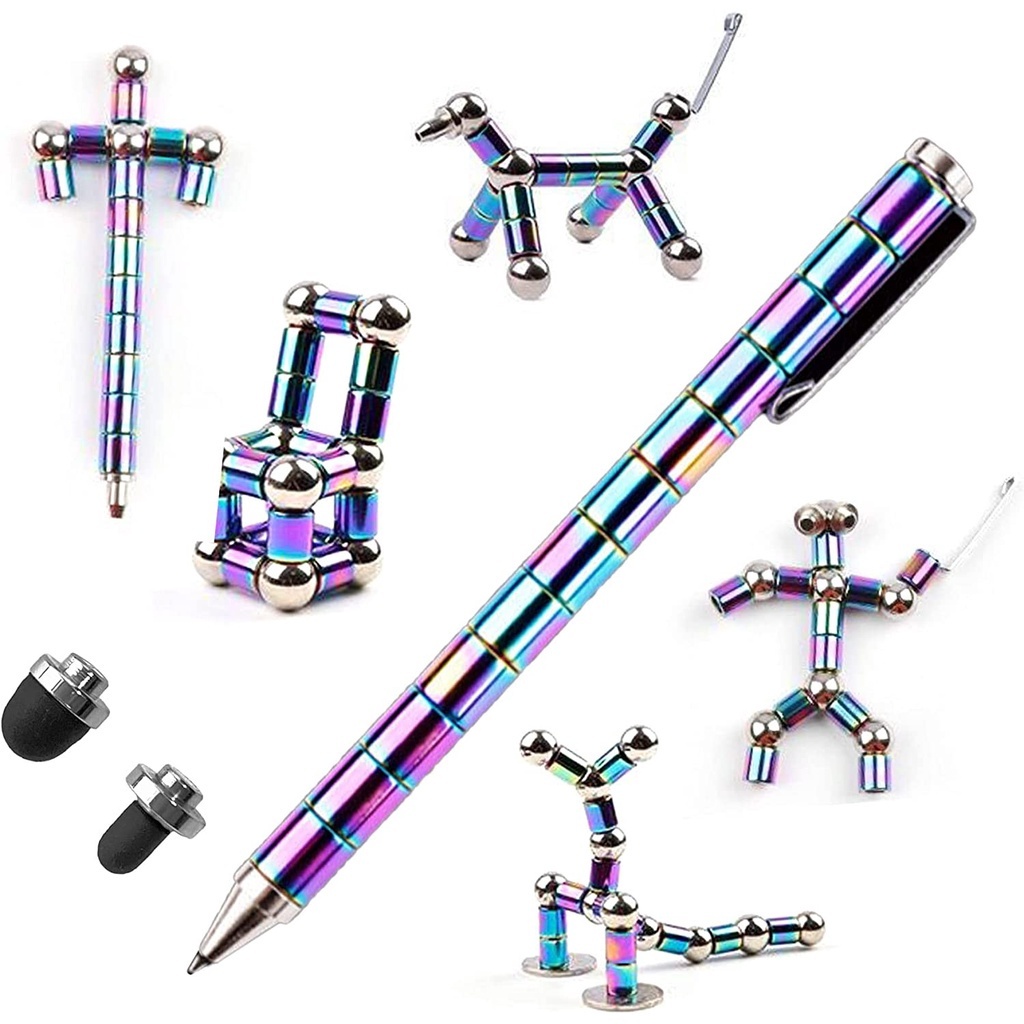 Decompression Magnetic Pen Multi-Function Writing Magnet Ballpoint Pen ...