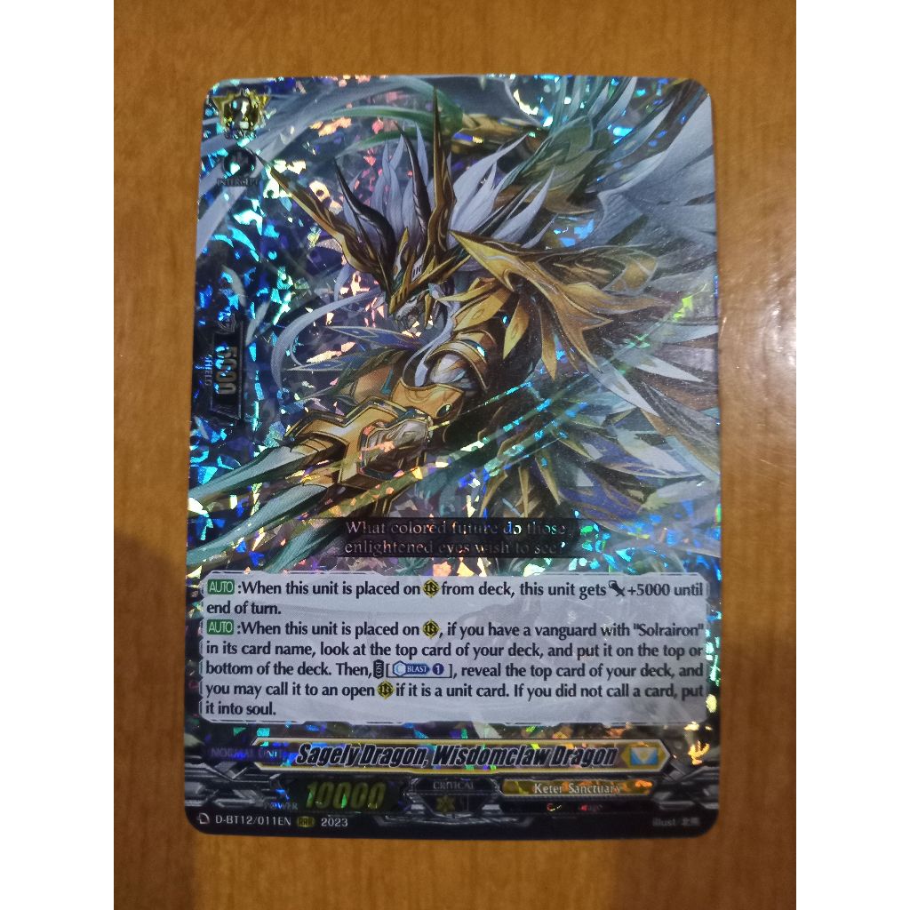 CFV Sagely Dragon, Wisdomclaw Dragon RRR D-BT12 Cardfight Vanguard English Keter Sanctuary ...