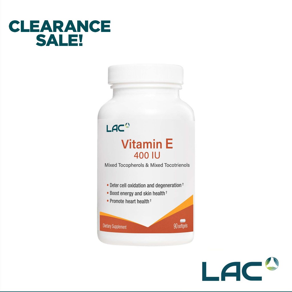 LAC Vitamin E 400IU Mixed Tocopherols & Mixed Tocotrienols 90SG (best ...