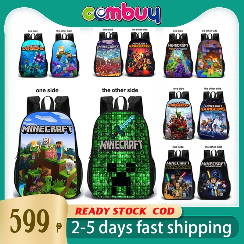 Minecraft School Bag Two Sided Student Bagpack Mine craft Backpack ...