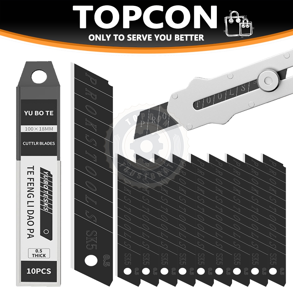 10PCS SK5 Big Heavy Duty Cutter Blade Refill for Cutting Paper Cardboard and Thin Sheets 18MM ...