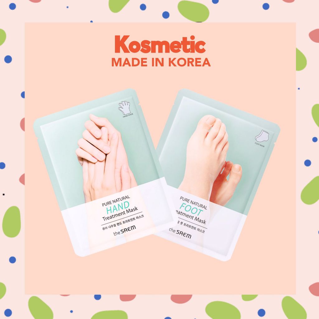 The Saem Pure Natural Treatment Mask / Hand Mask / Foot Mask | Shopee ...