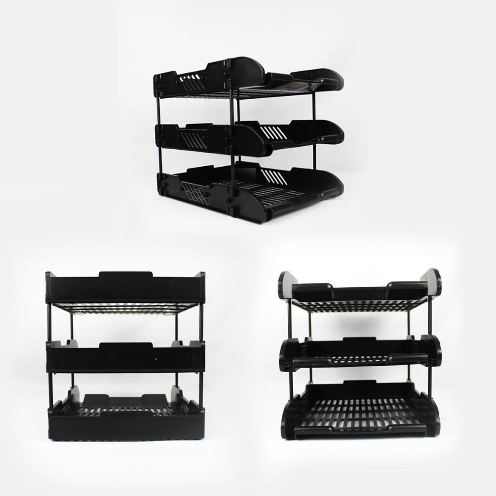 1InTheOffice Stackable Paper Tray Organizer, Plastic Tray, Office Desk ...