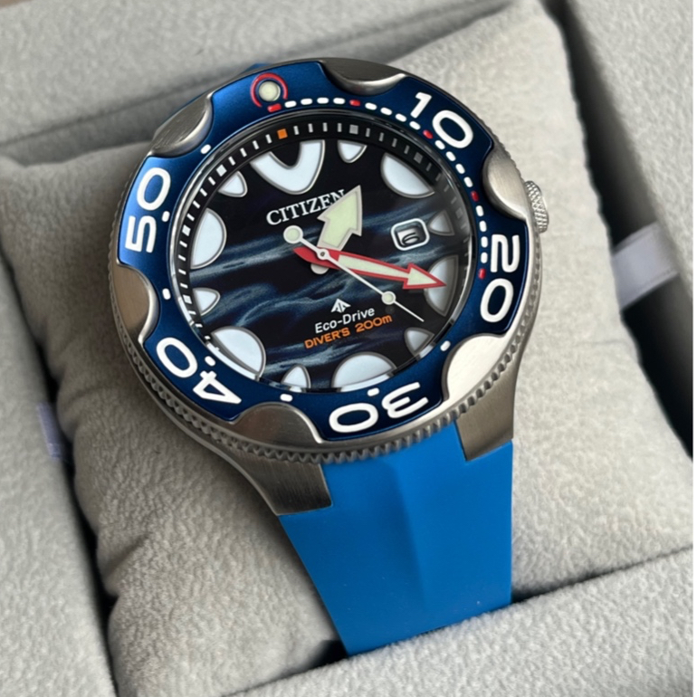 Citizen Blue Orca Watch Eco-Drive BN0238-02L Diver Blue Dial Rubber ...