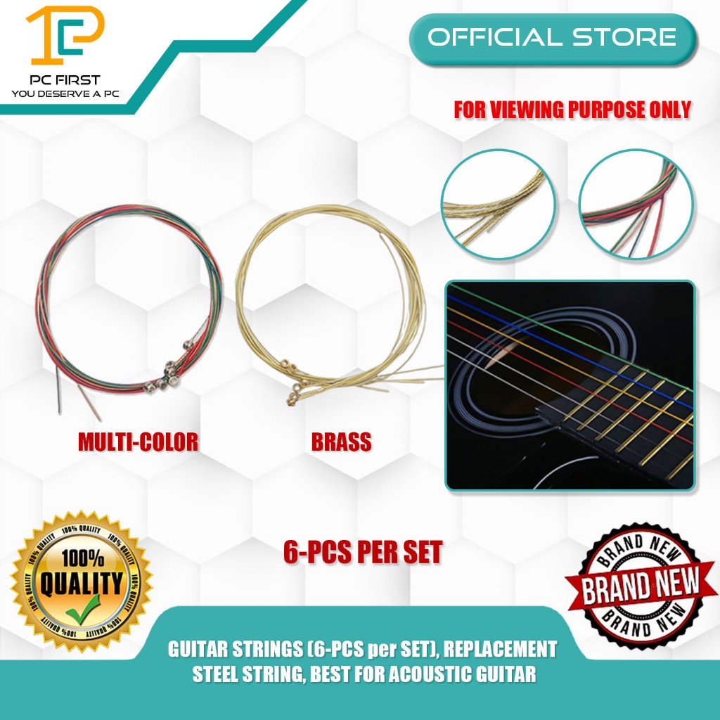 PC FIRST GUITAR STRINGS (6-PCS per SET), REPLACEMENT STEEL STRING, BEST ...