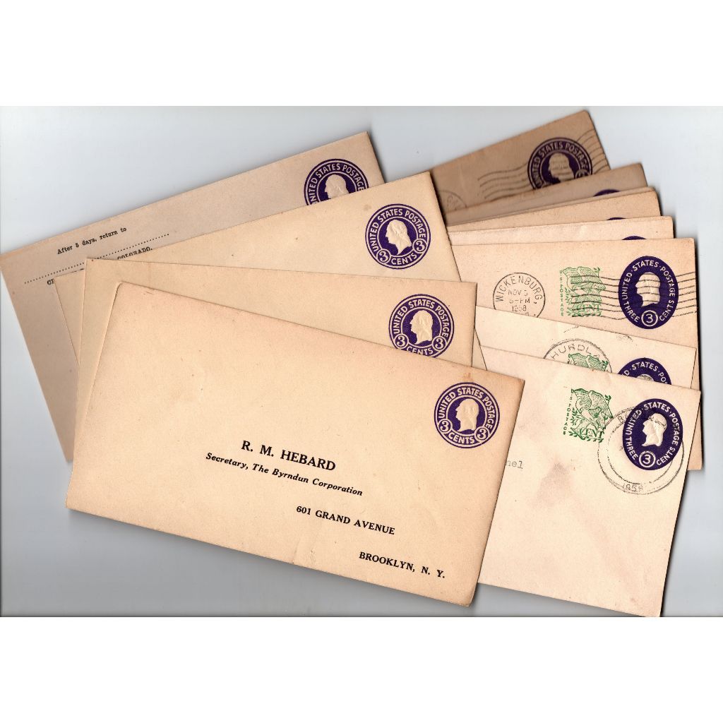 USA Vintage 3cents George Washington Embossed Vintage Envelopes Various ...