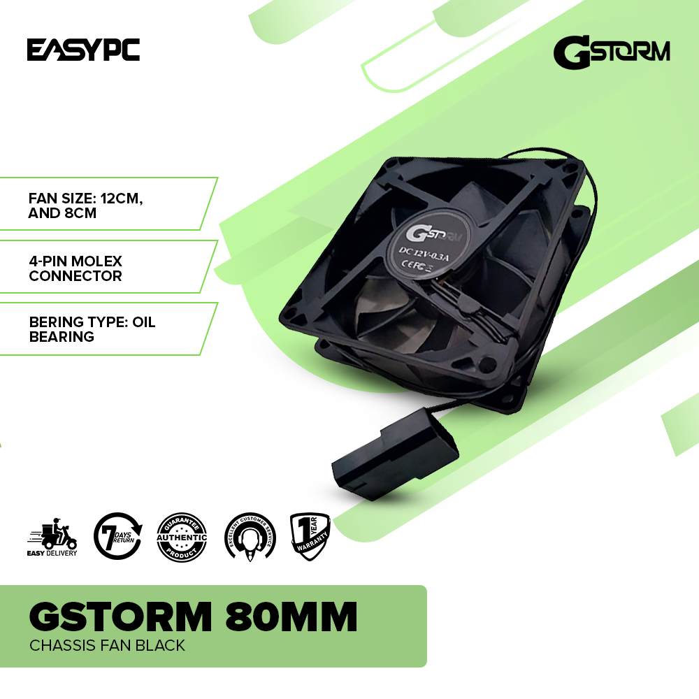 EasyPC| Gstorm 80mm case fan| Black | Shopee Philippines