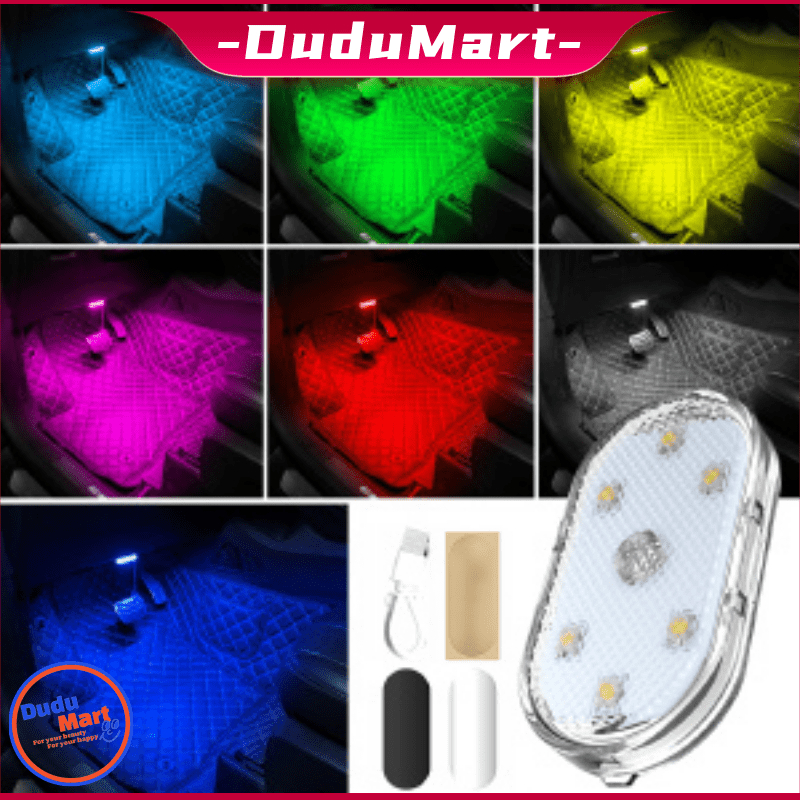 DuduMart Wireless USB Rechargeable Car Led Atmosphere Lights Magnetic ...