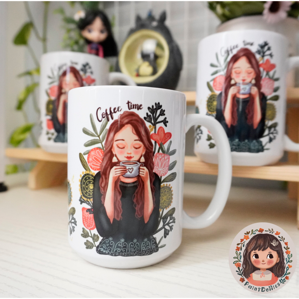 Cute coffeetime mugs, cozy mugs, unique mugs, 15oz mugs m15003 | Shopee ...