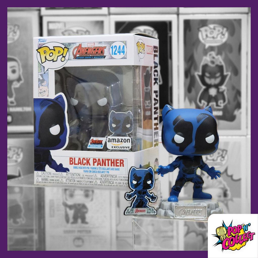 Funko Pop! Marvel Avengers Black Panther with Pin 1244 (Sold by Pop N ...